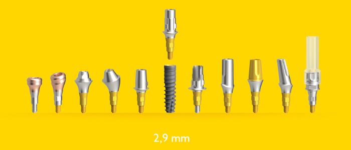 Vollwertige durchmesserreduzierte Implantate von 2,9 mm | LASAK